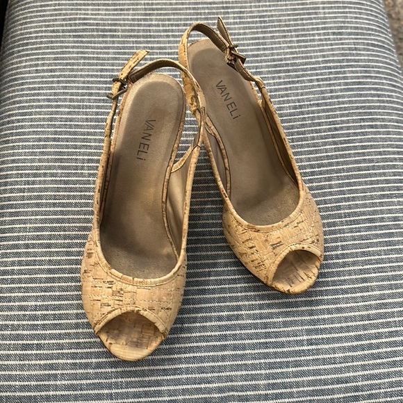 Vaneli | Shoes | Vaneli Cork Wedge Heels With Wood Trim | Poshmark